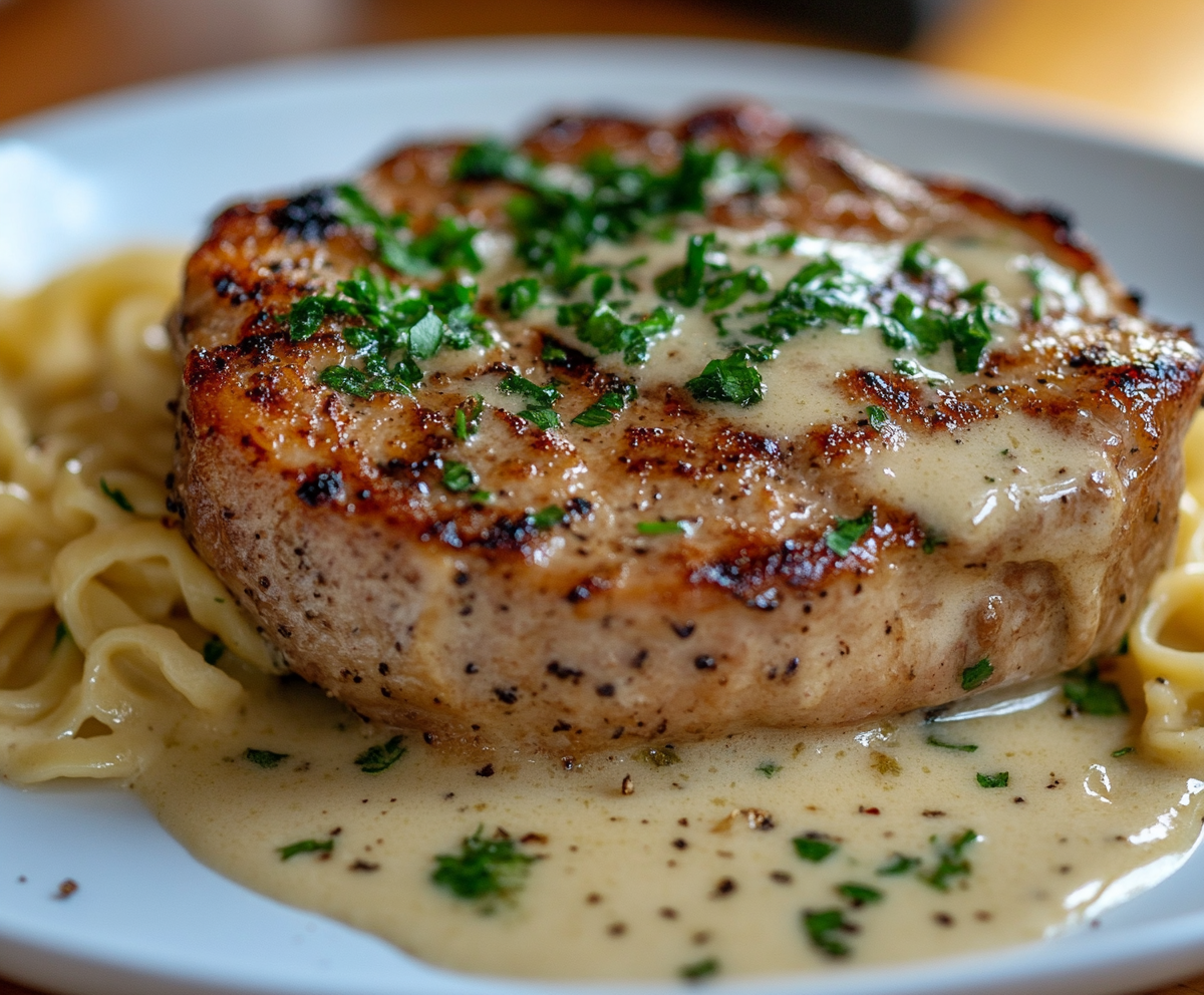 Easy Pork Chop Alfredo Recipe